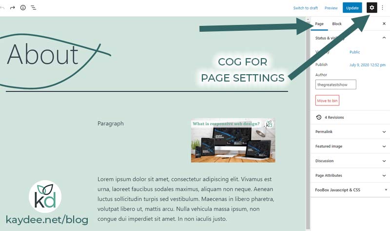 Edit a page name in WordPress - change a title, URL and menu